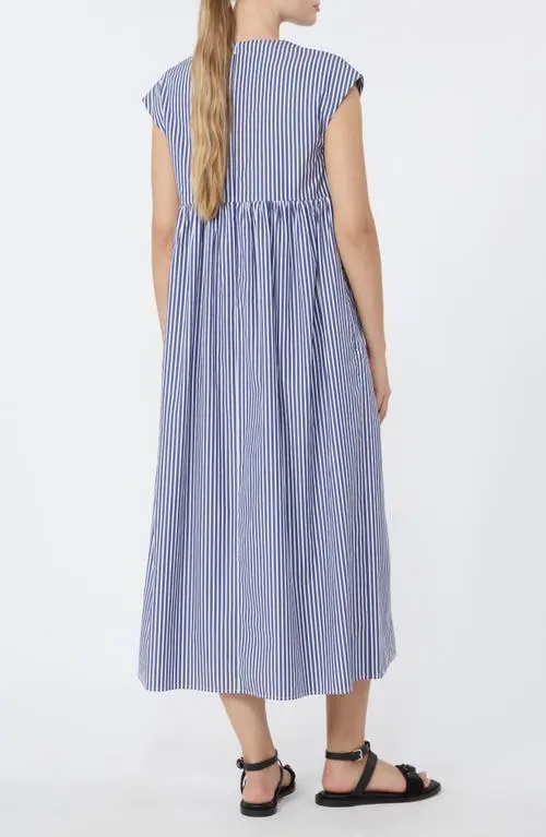 Max Mara Molo Stripe Cotton Dress - Navy
