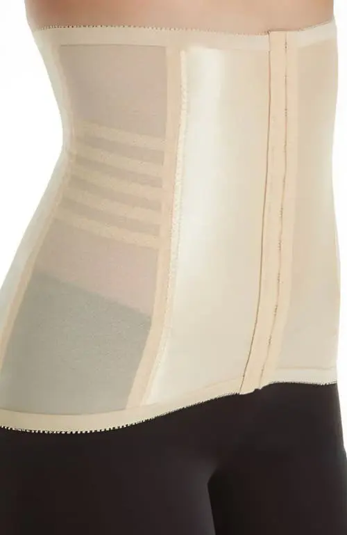 RAGO Shapette Powermesh Satin Panel Waist Cincher - Beige