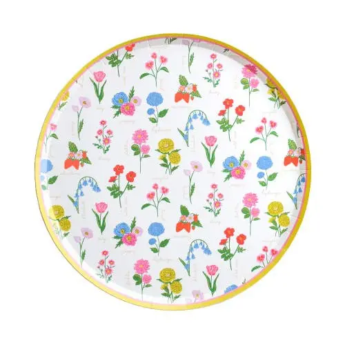 JOLLITY & CO In Bloom Floral Plates - Dinner Plates (gold Rim)