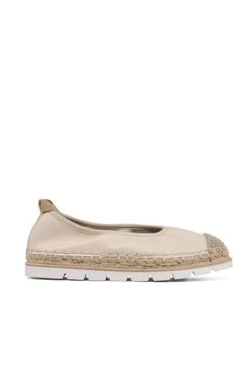 J/SLIDES NYC Bridget Leather Espadrille - Bone