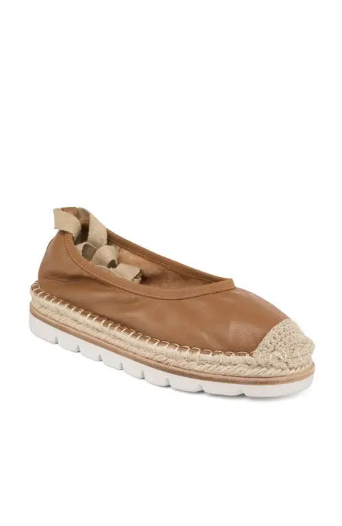 J/SLIDES NYC Bridget Leather Espadrille - Tan