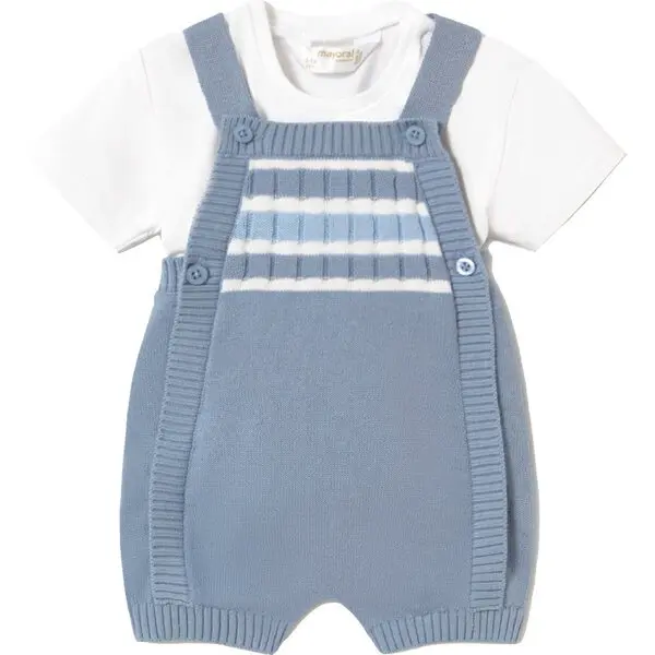 MAYORAL Knitted Romper With Straps - Blue