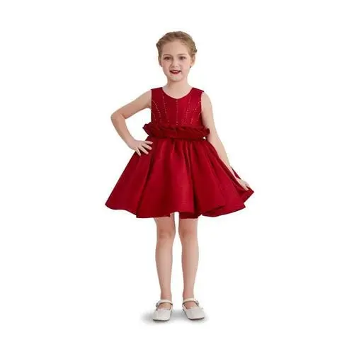 TULLEEN Harmony Ruffle Waist Formal Dress - Red