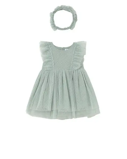 MAYORAL Dress With Matching Headband - Green
