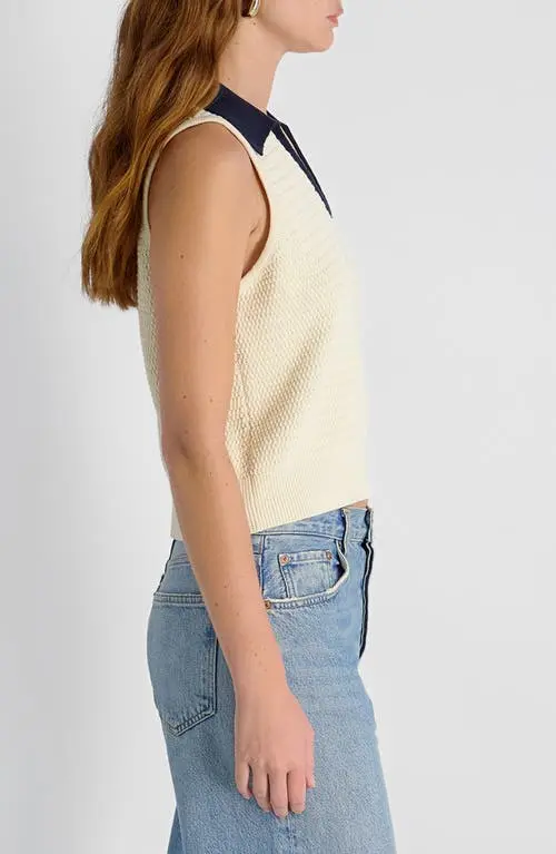 French Connection Mozart Contrast Detail Sleeveless Cotton Sweater