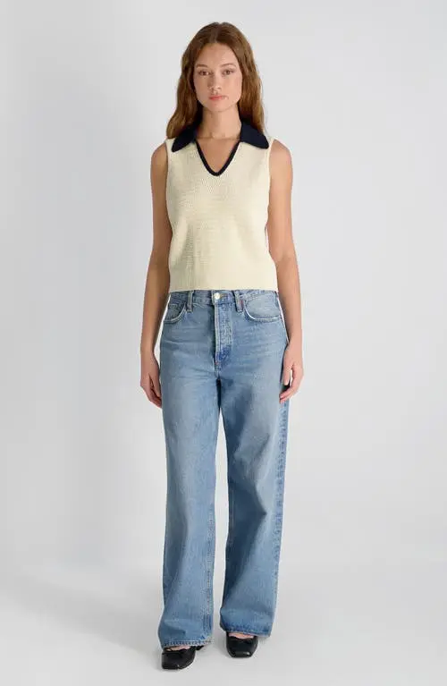 French Connection Mozart Contrast Detail Sleeveless Cotton Sweater