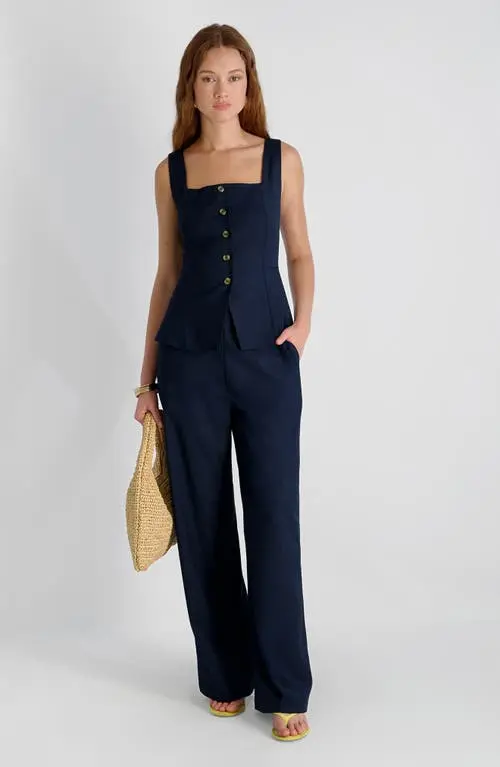 French Connection Square Neck Twill Top