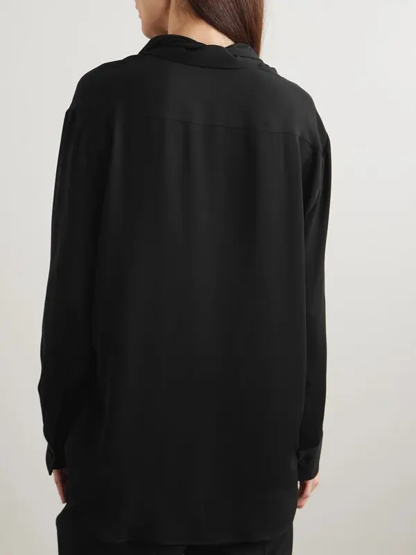 Balenciaga Scarf-detailed Silk-georgette Shirt