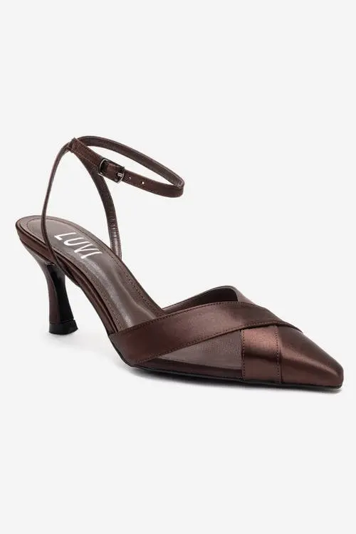 PROLOGUE SHOES Estela Stiletto Pump - Brown
