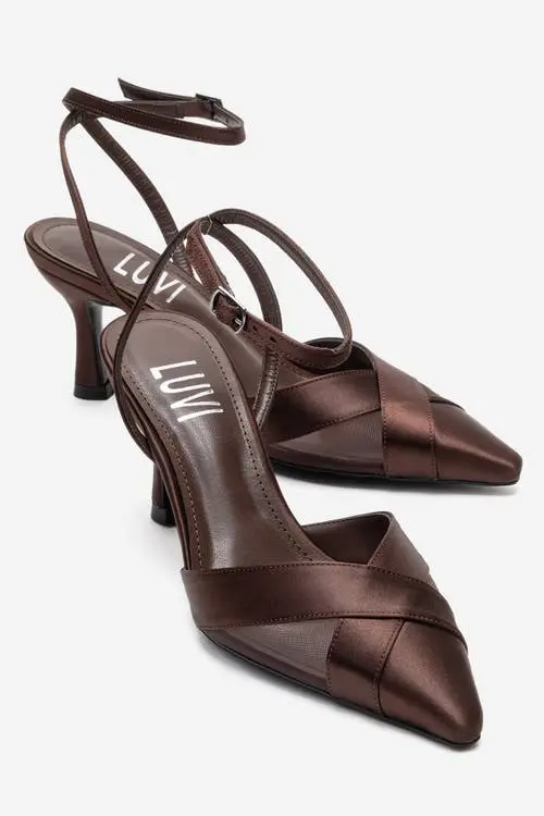 PROLOGUE SHOES Estela Stiletto Pump - Brown
