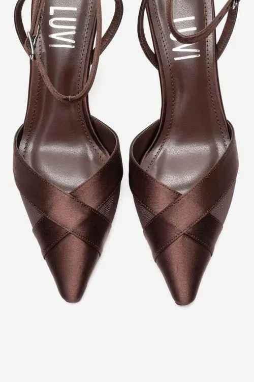PROLOGUE SHOES Estela Stiletto Pump - Brown