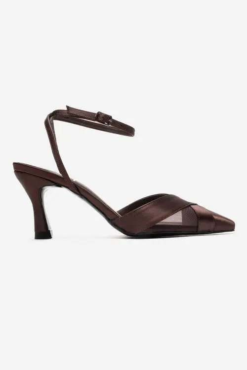 PROLOGUE SHOES Estela Stiletto Pump - Brown