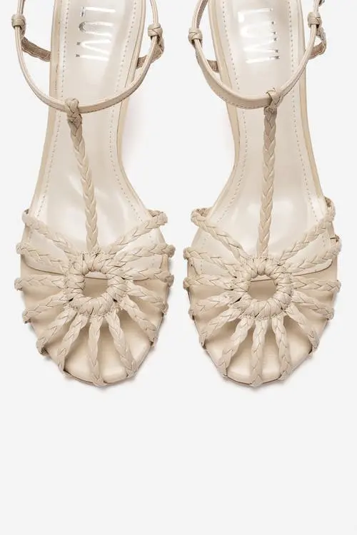 PROLOGUE SHOES Gerald Woven Stiletto Pumps - Beige