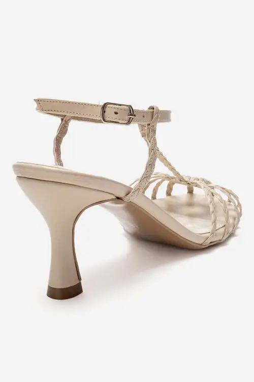 PROLOGUE SHOES Gerald Woven Stiletto Pumps - Beige
