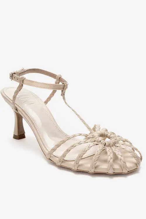 PROLOGUE SHOES Gerald Woven Stiletto Pumps - Beige