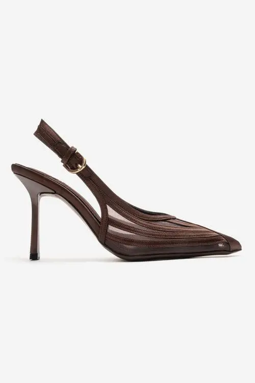 PROLOGUE SHOES Safira Stiletto Pump - Brown