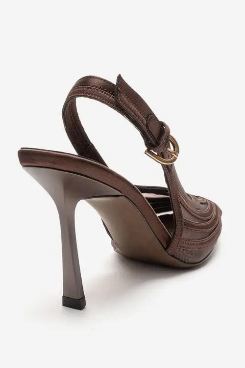 PROLOGUE SHOES Safira Stiletto Pump - Brown