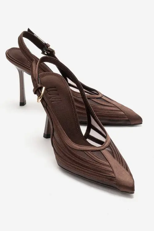 PROLOGUE SHOES Safira Stiletto Pump - Brown