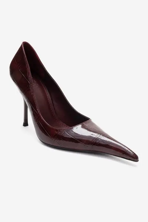 PROLOGUE SHOES Luce Pointed Toe Stiletto Pump - Burgundy Print