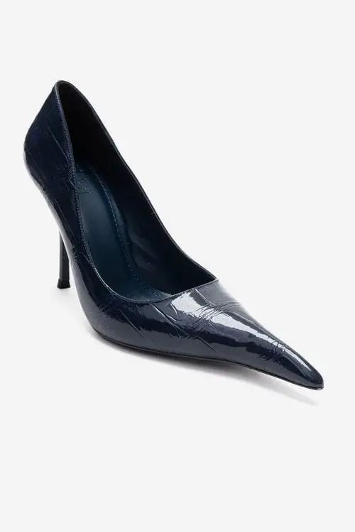 PROLOGUE SHOES Luce Pointed Toe Stiletto Pump - Navy Print