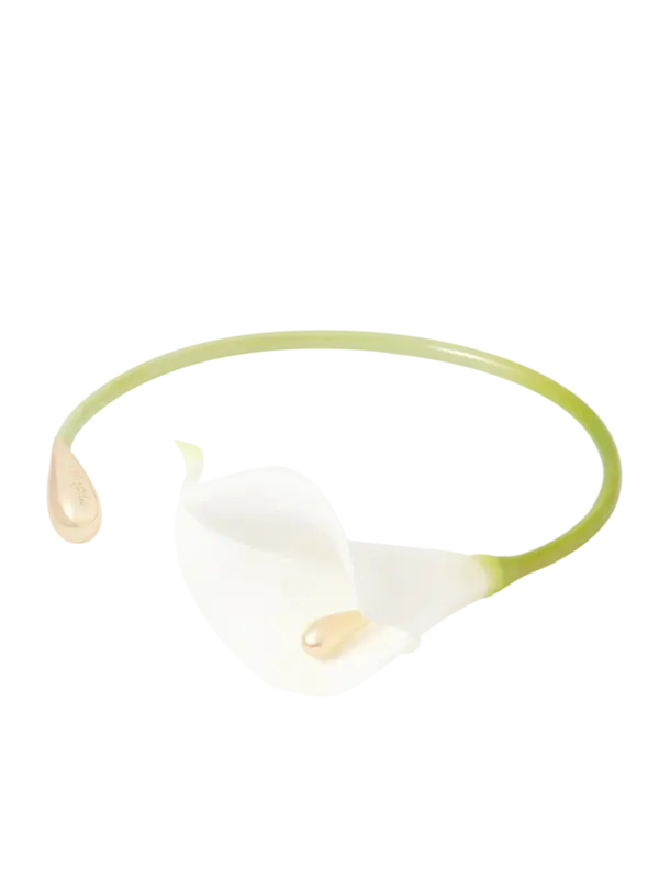 Cult Gaia Calla Vine Tpu And Gold-tone Choker - White