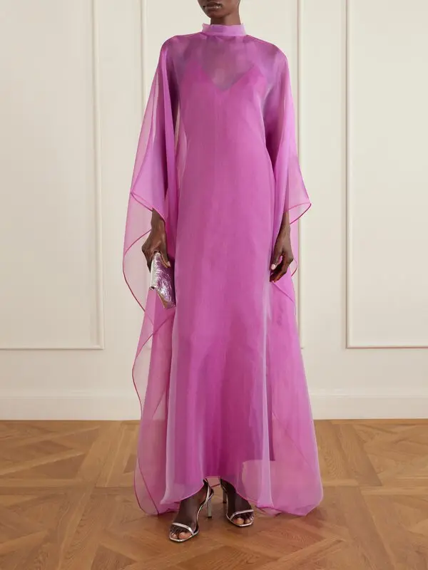 taller marmo pink dress Taller Marmo Sphinx Organza Turtleneck Gown - Pink