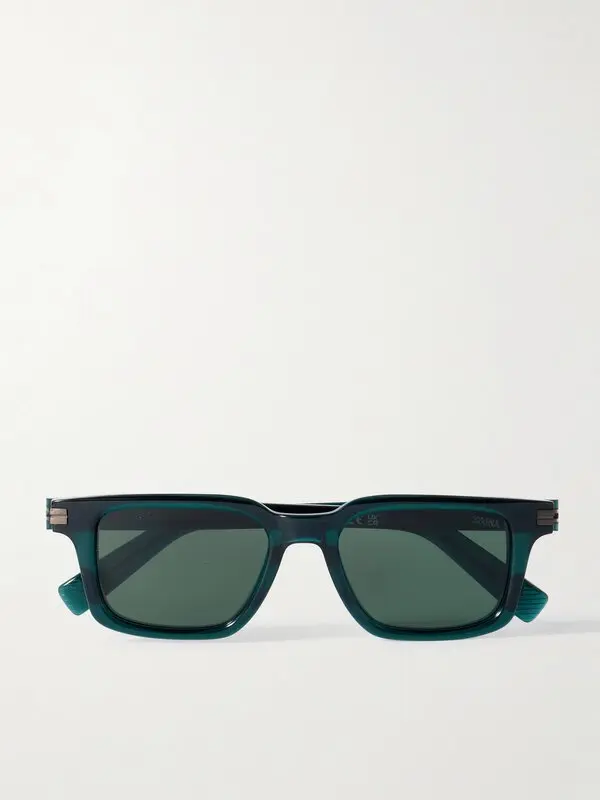 Zegna D-frame Acetate Sunglasses - Green