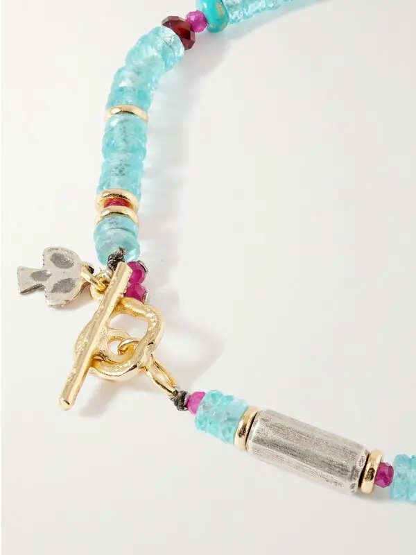 PEYOTE BIRD Daytrip Gold-plated And Sterling Silver Multi-stone Beaded Bracelet