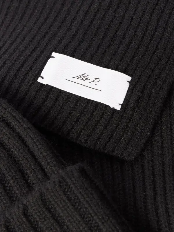 Mr P. Ribbed Cashmere Beanie And Scarf Set