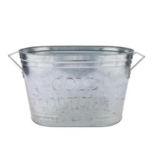 TWINE Cold Beverages Galvanized Metal Beverage Tub