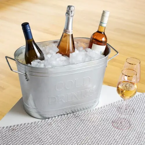 TWINE Cold Beverages Galvanized Metal Beverage Tub