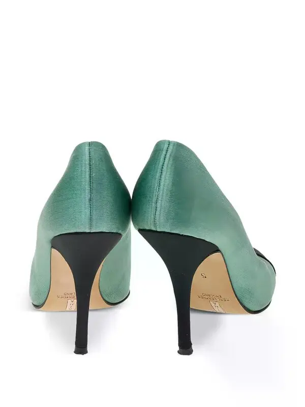 GINA 140mm Leather Pumps With Contrasting Cap Toe