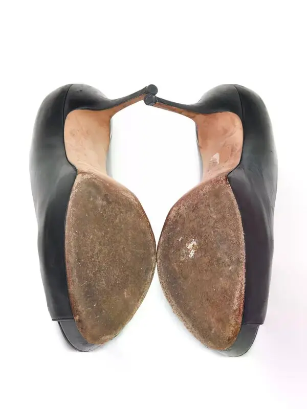 Gucci 115mm Peep-toe Leather Pumps