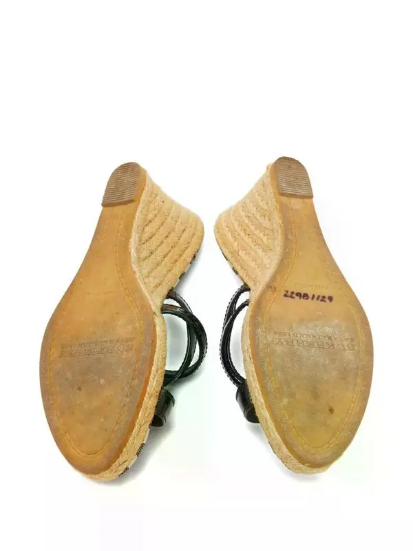 Burberry Patent Leather Espadrille Wedge Sandals