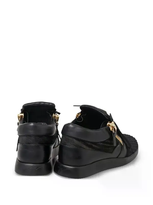 GIUSEPPE ZANOTTI Leather Low-top Sneakers With Gold-tone Hardware