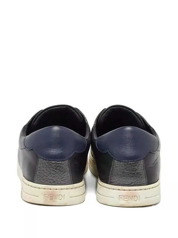 Fendi Leather Scalloped-detail Sneakers
