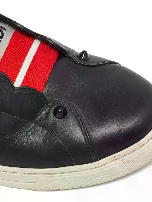 Fendi Leather Scalloped-detail Sneakers
