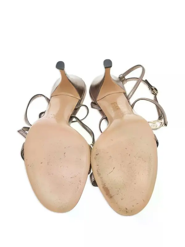 Gucci Bronze Leather Strappy Sandals