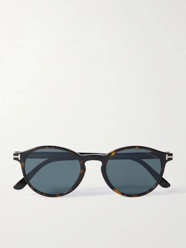 TOM FORD Prescott Round-frame Sunglasses - Tortoiseshell