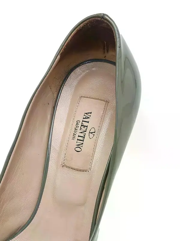 Valentino Garavani Patent Leather Peep Toe Platform Bow Pumps
