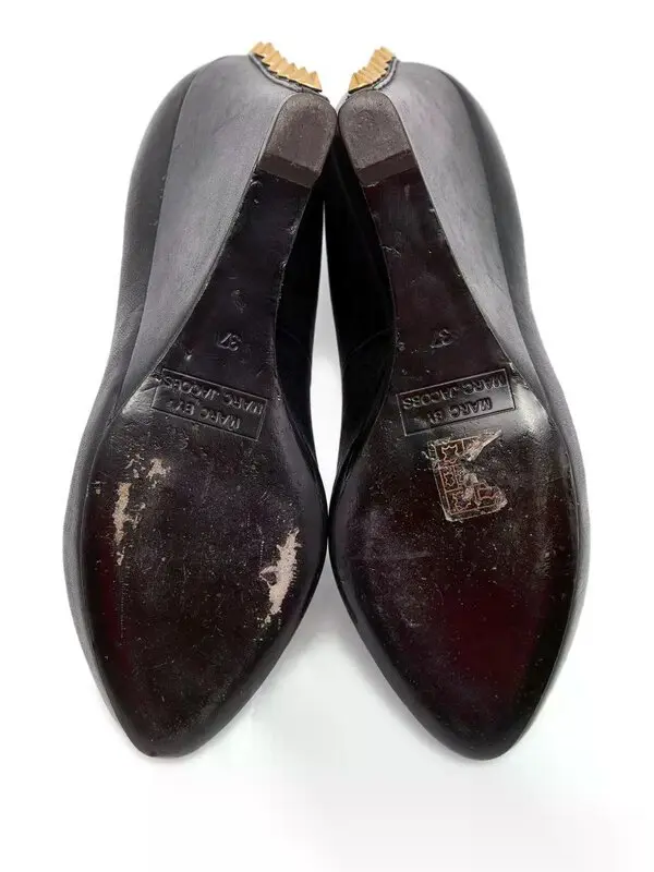 Marc Jacobs Leather Embellished Wedge Pumps
