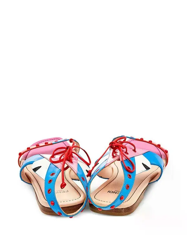 Fendi Colourblock Studded Lace-up Sandals