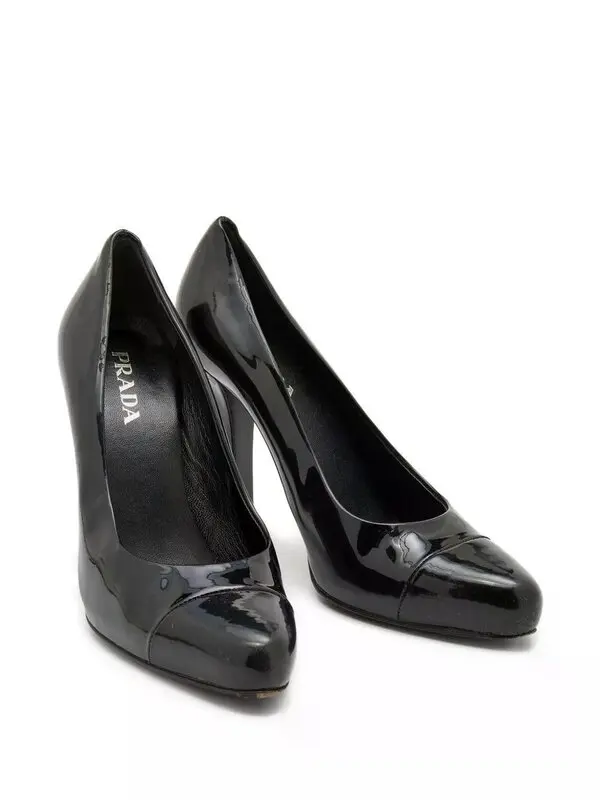 Prada Patent Leather Almond Toe High Heel Pumps