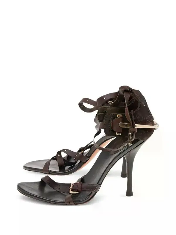 Gucci Leather Buckled Heeled Sandals