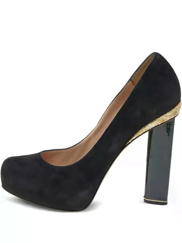 NICHOLAS KIRKWOOD Suede Platform Pumps With Glitter Detailing