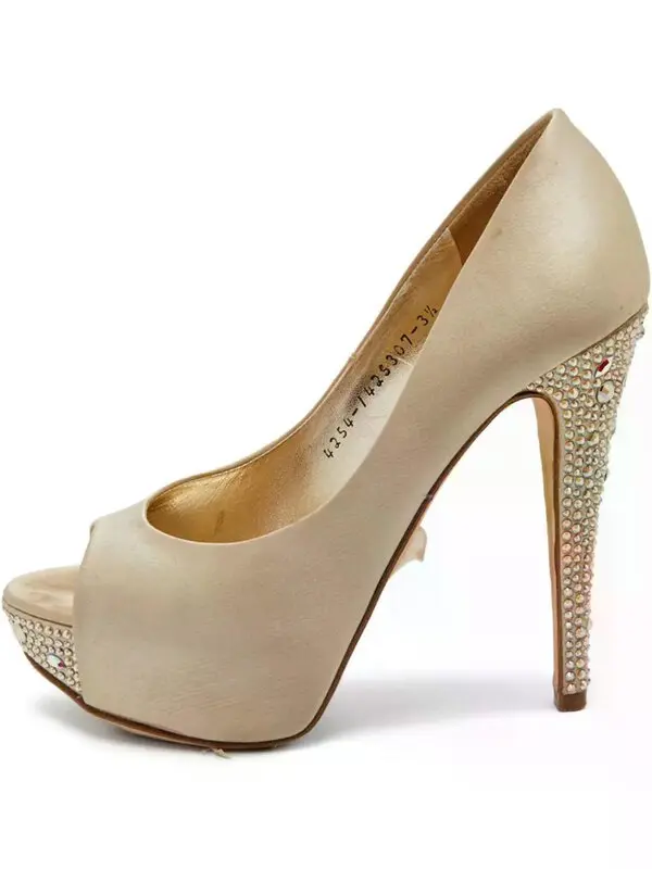 GINA 125mm Crystal-embellished Open-toe Pumps