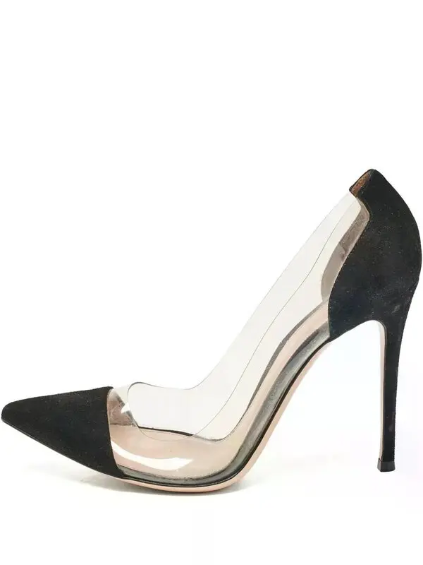 GIANVITO ROSSI 100mm Transparent-panel Pumps - Black