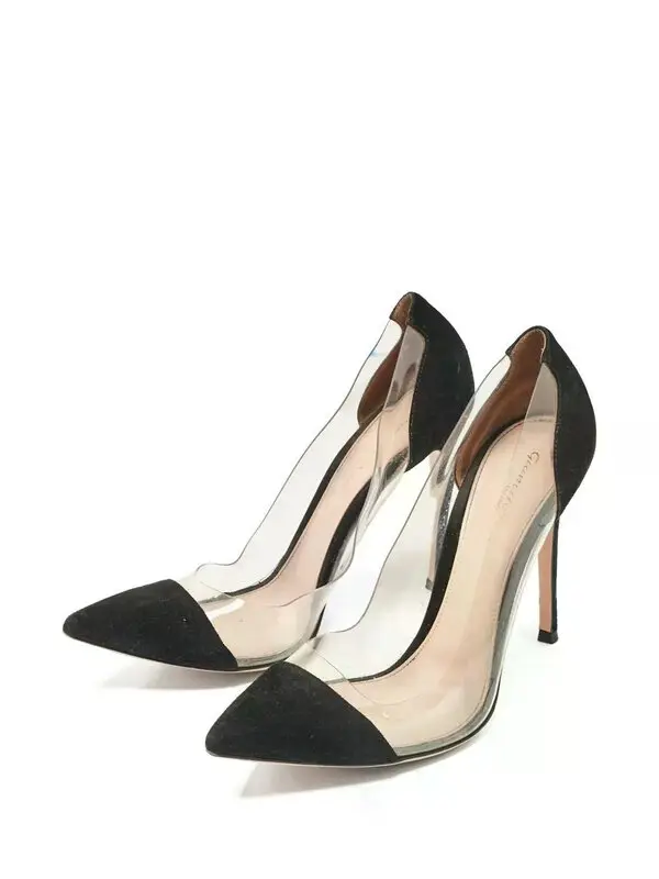 GIANVITO ROSSI 100mm Transparent-panel Pumps - Black