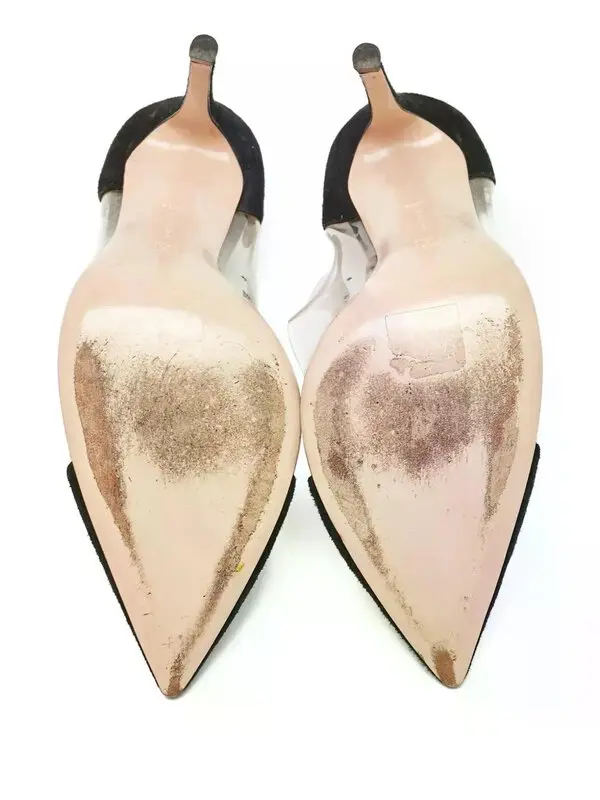 GIANVITO ROSSI 100mm Transparent-panel Pumps - Black