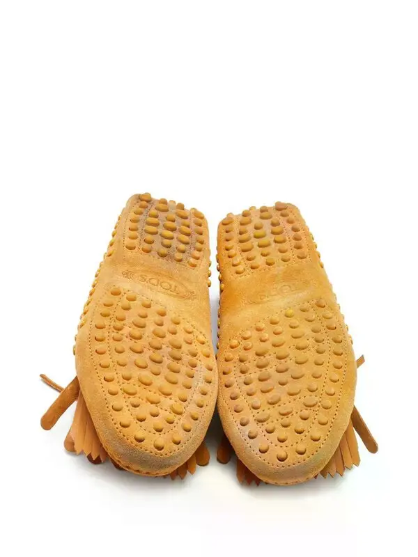 TOD'S Suede Loafers With Fringe And Studded Sole